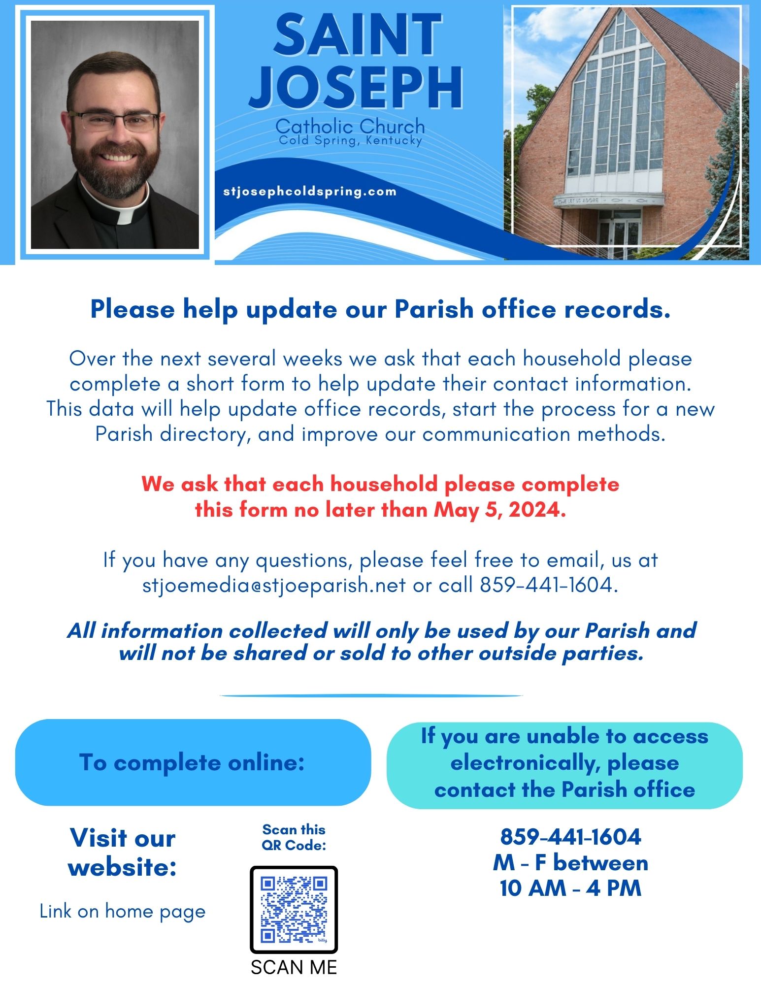 Parish Updates and Communications Form 2024 – St Joseph Church